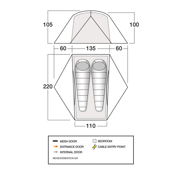 Vango F10 Radon UL 2 Lightweight Tent - Alpine Green – Fresh Air Junkie